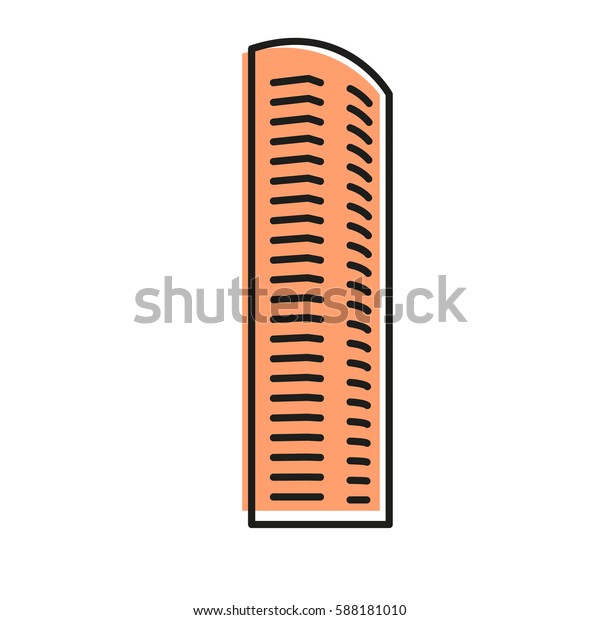 Isolated Brown Color Skyscraper Lineart Style Stock Vector (Royalty ...