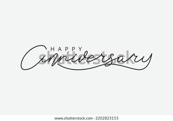 Isolated Calligraphy Happy Anniversary Script Font Stock Vector ...