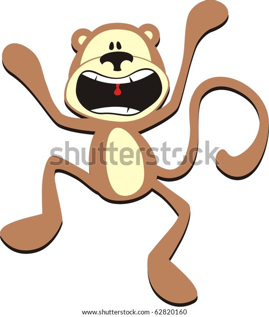 Isolated Cartoon Screaming Monkey Individual Objects Stock Vector ...