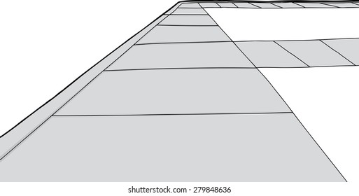 Isolated Cartoon Sidewalk Walkways Over White Stock Vector (Royalty ...