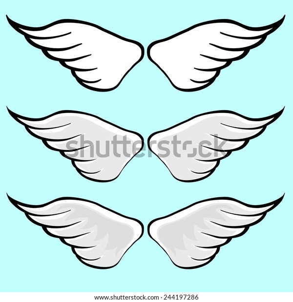 Isolated Cartoon Vector Art Angel Wings Stock Vector (Royalty Free ...
