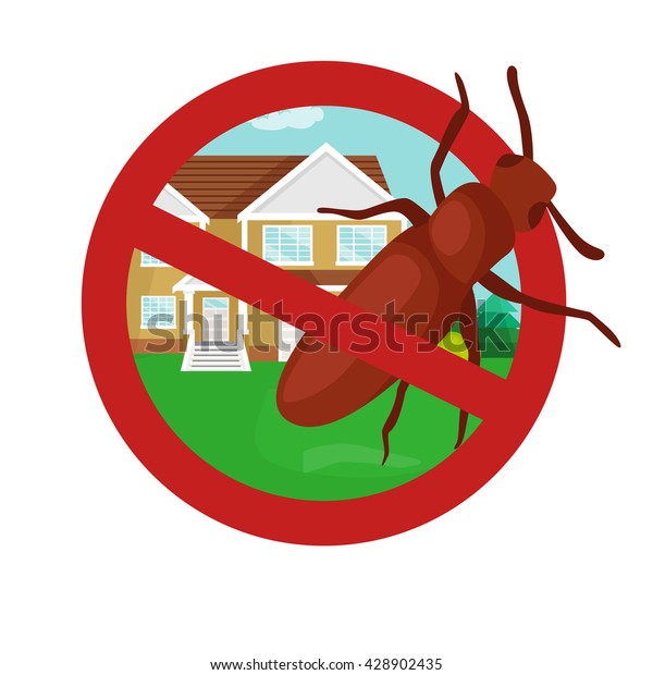Isolated Caution Sign No Beetle Pest Stock Vector (Royalty Free ...