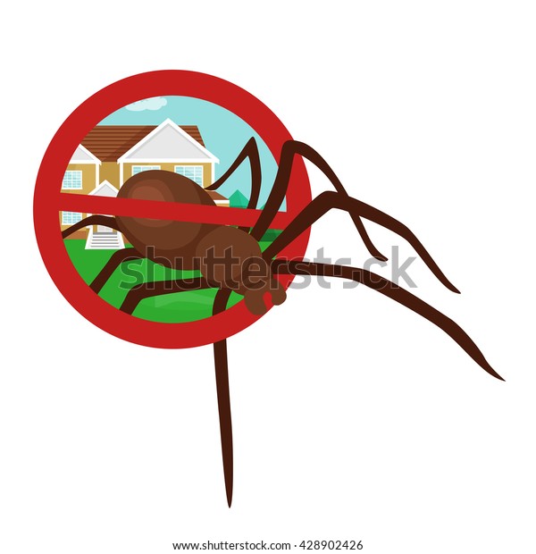 Isolated Caution Sign No Spider Pest: vector de stock (libre de ...