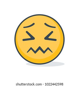 Emoticon Feel Bad Cartoon Isolated Vector: Stock-Vektorgrafik ...