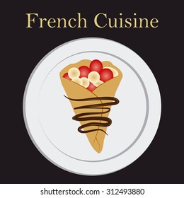 Isolated Crepe On Menu Design Text Stock Vector (Royalty Free ...