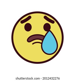 Isolated Crying Emoji Face Icon Vector Stock Vector (Royalty Free ...