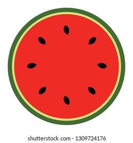 Watermelon Sliced Circle Cute Face Vector Stock Vector (Royalty Free ...