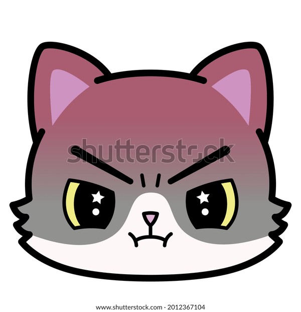 Isolated Cute Angry Cat Emoji Vector Stock Vector (Royalty Free ...