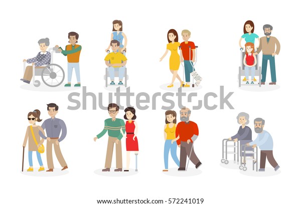 Isolated Disability Set On White Background Stock Vector (Royalty Free ...