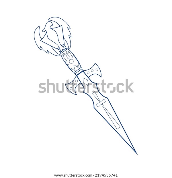 Isolated Draw Sword Heraldry Vector Illustration Stock Vector (Royalty ...
