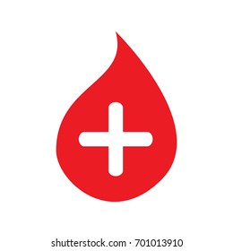 Isolated Drop Blood Plus Sign Vector Stock Vector (Royalty Free ...