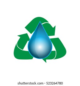 Water Drop Recycle Symbol Vector Illustration Stock Vector (Royalty ...