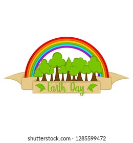 Isolated Earth Day Label Vector Illustration Stock Vector (Royalty Free ...