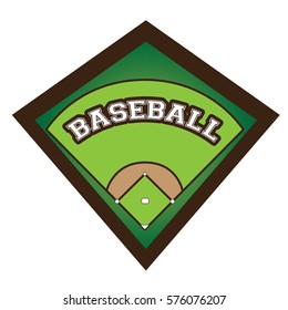 Isolated Emblem Baseball Field Vector Illustration Stock Vector ...