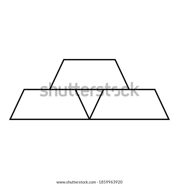 Isolated Gold Ingots Draw White Background Stock Vector (Royalty Free ...
