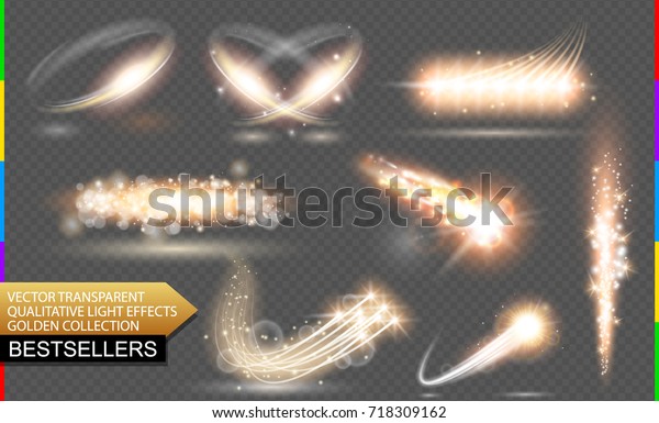Isolated Golden Flare Transparent Vector Light Stock Vector (Royalty ...