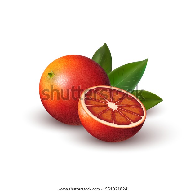 Isolated Half Red Colorful Orange Whole Stock Vector (Royalty Free ...