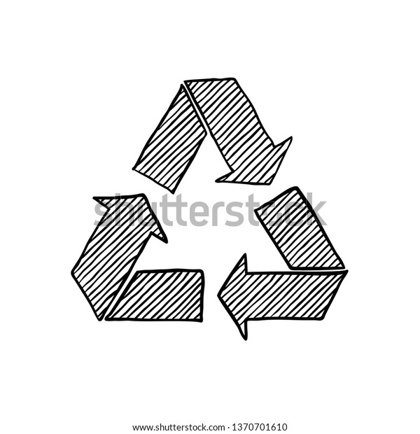 Isolated Hand Drawn Recycle Reduce Reuse Stock Vector (Royalty Free ...