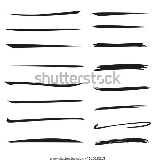 handgezeichnete Unterstriche, Pinselstriche Stock-Vektorgrafik ...
