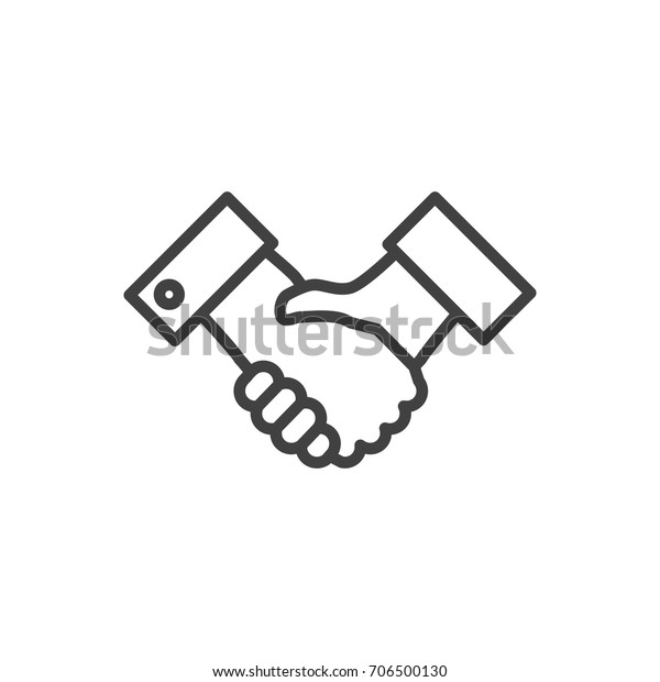 Isolated Hand Shake Outline Symbol On Stock Vector (Royalty Free ...