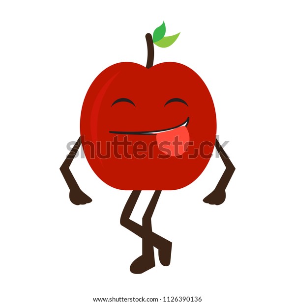 Isolated Happy Apple Emote Stock Vector (Royalty Free) 1126390136 ...