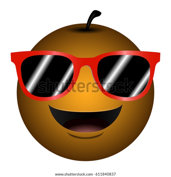 Isolated Happy Emote Apple Shape Vector Stock Vector (Royalty Free ...