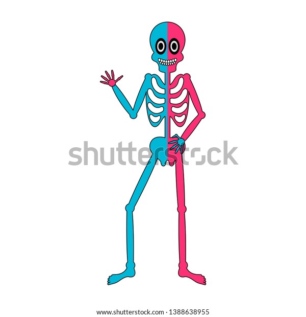 Isolated Happy Human Skeleton Cartoon Image: เวกเตอร์สต็อก (ปลอดค่า ...