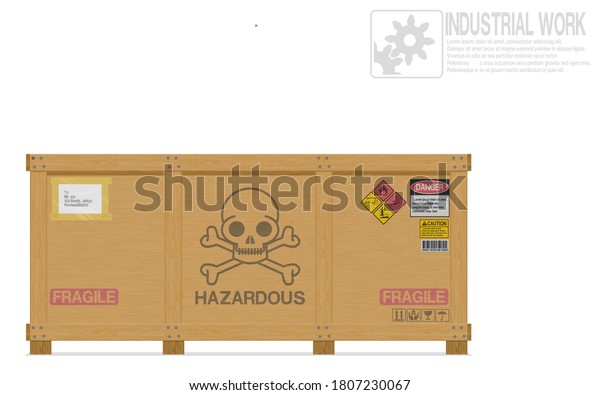 Isolated Hazardous Material Wooden Crate Stock Vector (Royalty Free ...