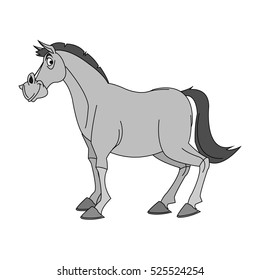 Watercolor Illustration Cartoon Horse Yellow Mane Stock Illustration ...