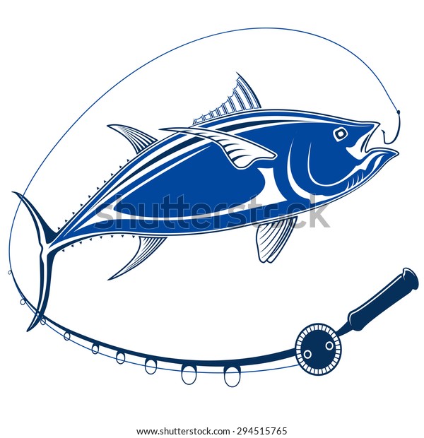 Isolated Illustration Big Tuna Fish Waves Stock Vector (Royalty Free ...
