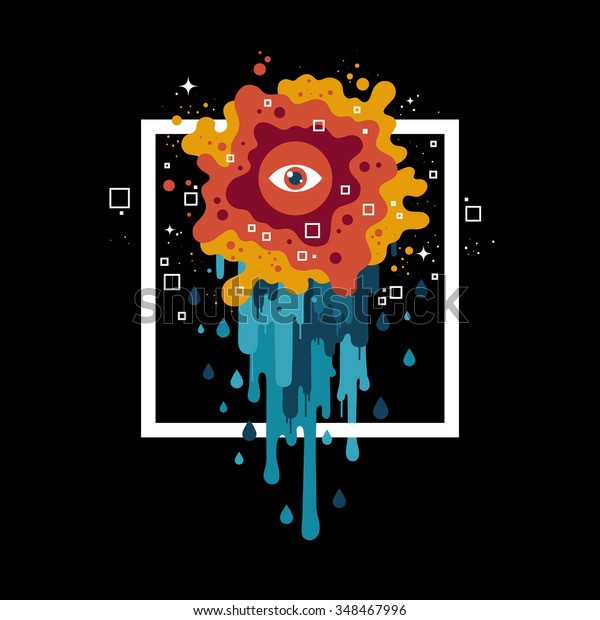 Isolated Illustration Funky Liquid Creature Inside Stock Vector ...