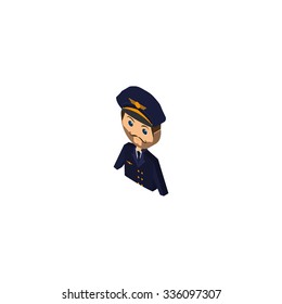 Isolated Isometric Pilot On White Background Stock Vector (Royalty Free ...