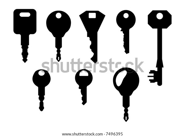 Isolated Key Shapes On White Background Stock Vector (Royalty Free) 7496395
