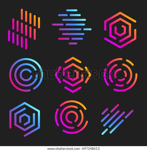 Isolated Line Art Logos Templates Abstract Stock Vector (Royalty Free ...