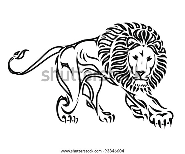 Isolated Lion Drawing Vector Illustration Stock Vector (Royalty Free ...