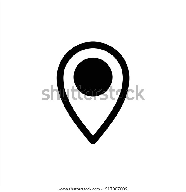 Isolated Location Icon On White Background Stock Vector (Royalty Free ...