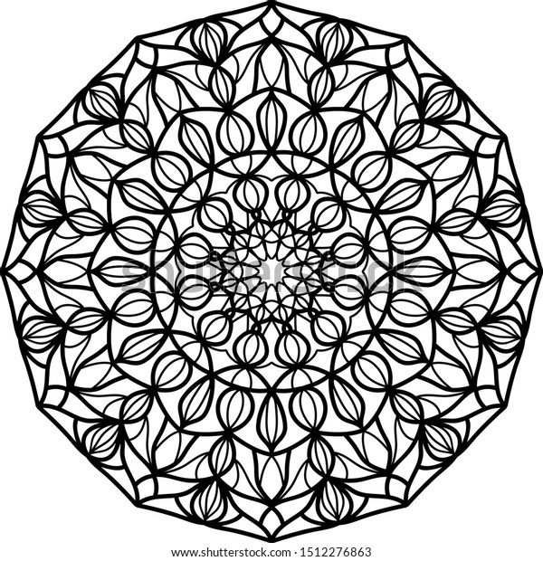 Isolated Mandala Illustration Vector Coloring Book: vector de stock ...