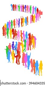 Many People Isolated Stock Vector (Royalty Free) 305099480