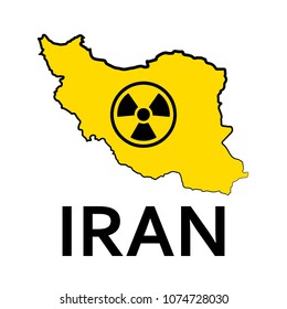 Isolated Map Iran Symbol Radiation Hazard Stock Vector (Royalty Free ...