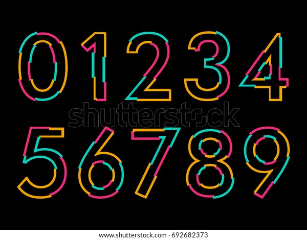 Isolated Modern Cool Numbers 0 1 Stock Vector (Royalty Free) 692682373