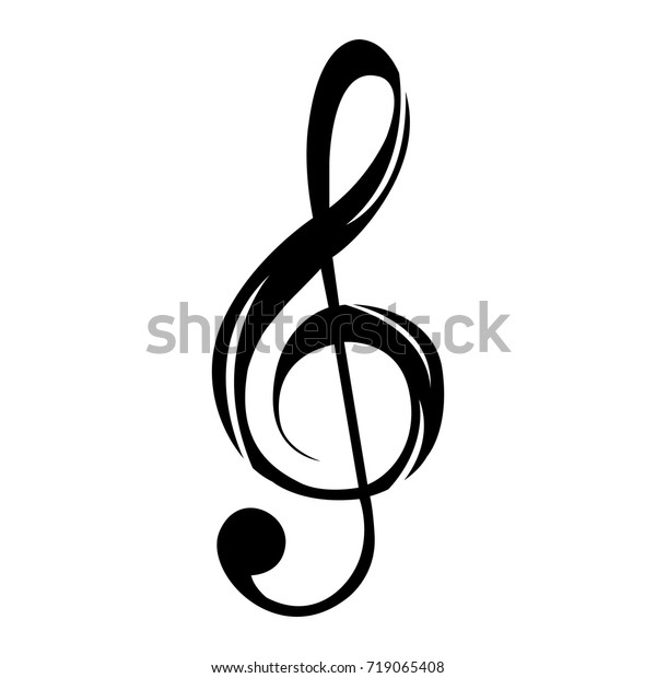 Isolated Musical Note Silhouette On White Stock Vector (Royalty Free ...