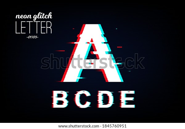 Isolated Neon Glitch Letter E Noise Stock Vector (Royalty Free ...