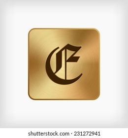 Isolated Old English Alphabet E Letter Stock Vector (Royalty Free ...