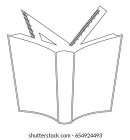 Isolated Outline Book Rulers Vector Illustration Stock Vector (Royalty ...
