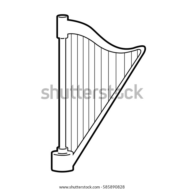 Isolated Outline Harp Vector Illustration Stock Vector (Royalty Free ...