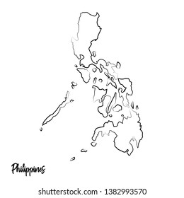 Philippines Solid Black Outline Border Map: เวกเตอร์สต็อก (ปลอดค่าลิขสิทธิ์) 1238720464 ...