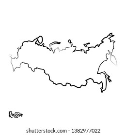 Outline Vector Map Russia Simple Russia: เวกเตอร์สต็อก (ปลอดค่า ...