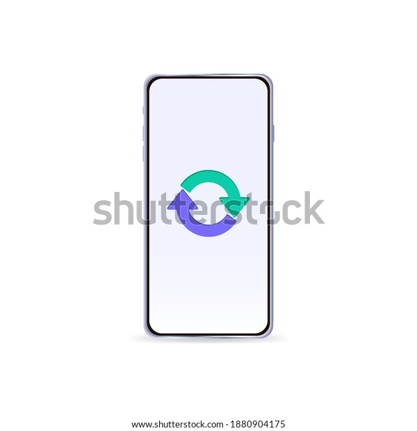Isolated Phone Arrows On Screen Vector Stock Vector (Royalty Free ...
