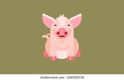 Isolated Pig Icon Modern Flat Style Stock Vector (Royalty Free ...