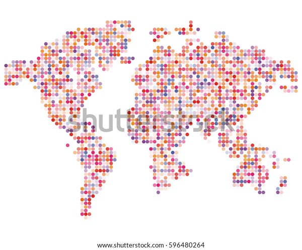 Isolated Pink Color Worldmap Dots On Stock Vector (Royalty Free ...